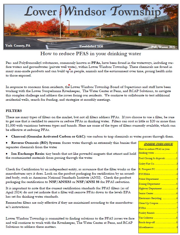 Newsletters – Lower Windsor Township